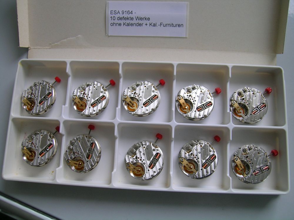 ESA 9164: 10 defekte Stimmgabel-Uhrwerke ohne Kalender (Defekt) in ...