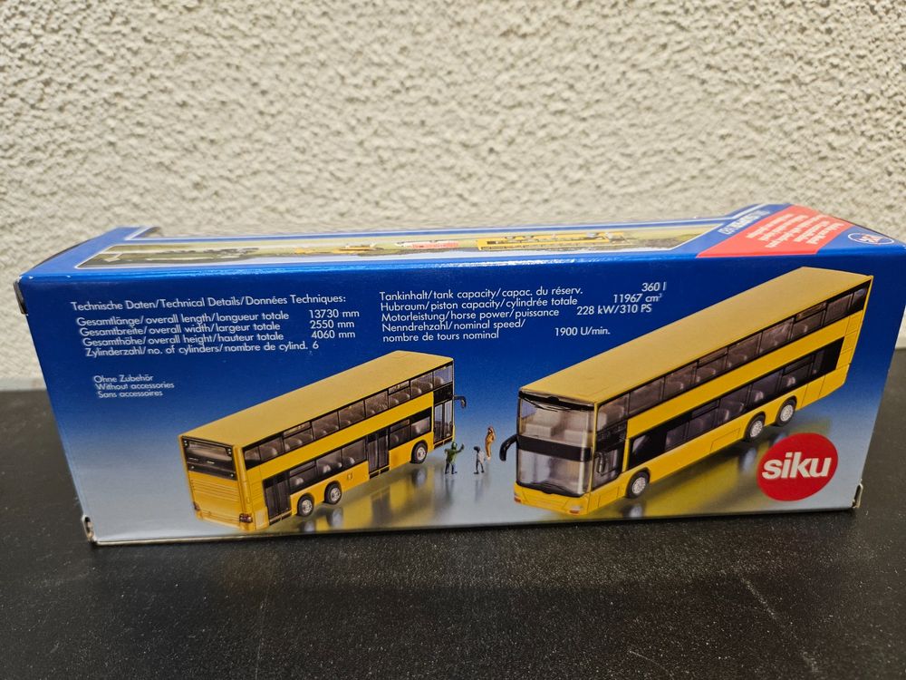 Neu - Siku - 1884 - MAN Doppelstock Linienbus (Verp. Besch.) (Neu und ...