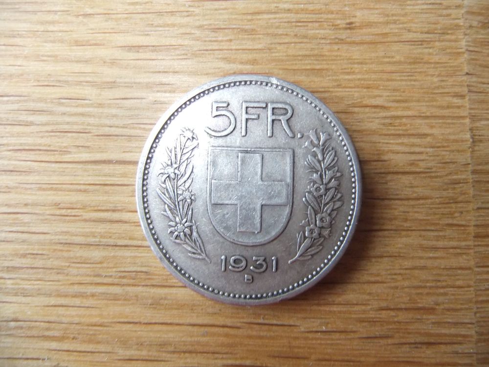 5 Franken Schweiz Helvetia 1931 | Kaufen auf Ricardo