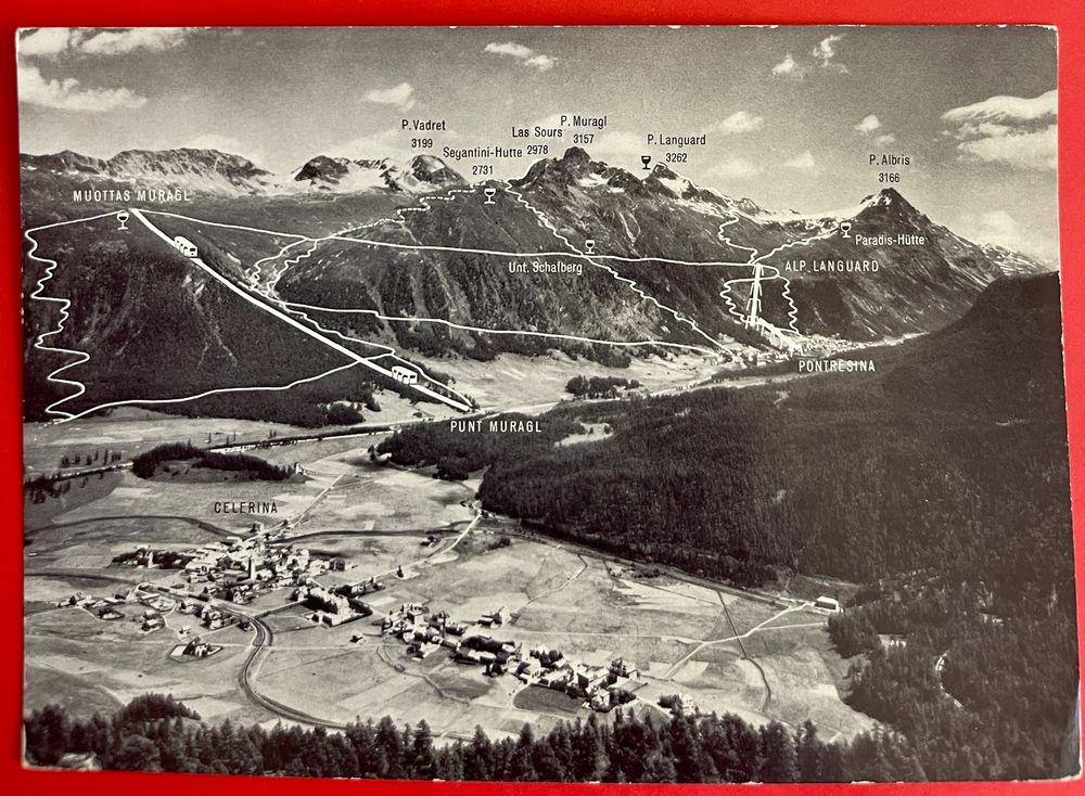 Celerina - Punt Muragl - Pontresina - Map 1954 (Gebraucht) in Lutry für ...