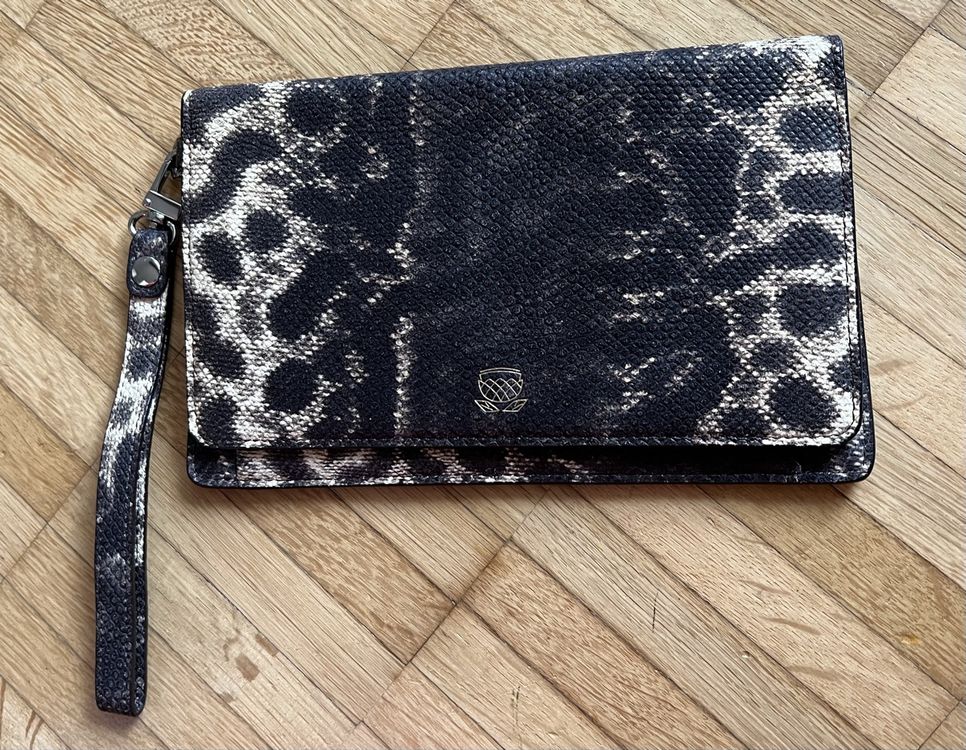 Navyboot Leder Clutch in Python-Optik, Neu (Neu (gemäss Beschreibung ...