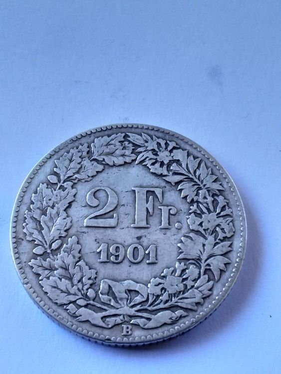 2 Franken Silbermünze Jg.1901 (Gebraucht) in Schwyz für CHF 150 – mit Lieferung auf Ricardo kaufen