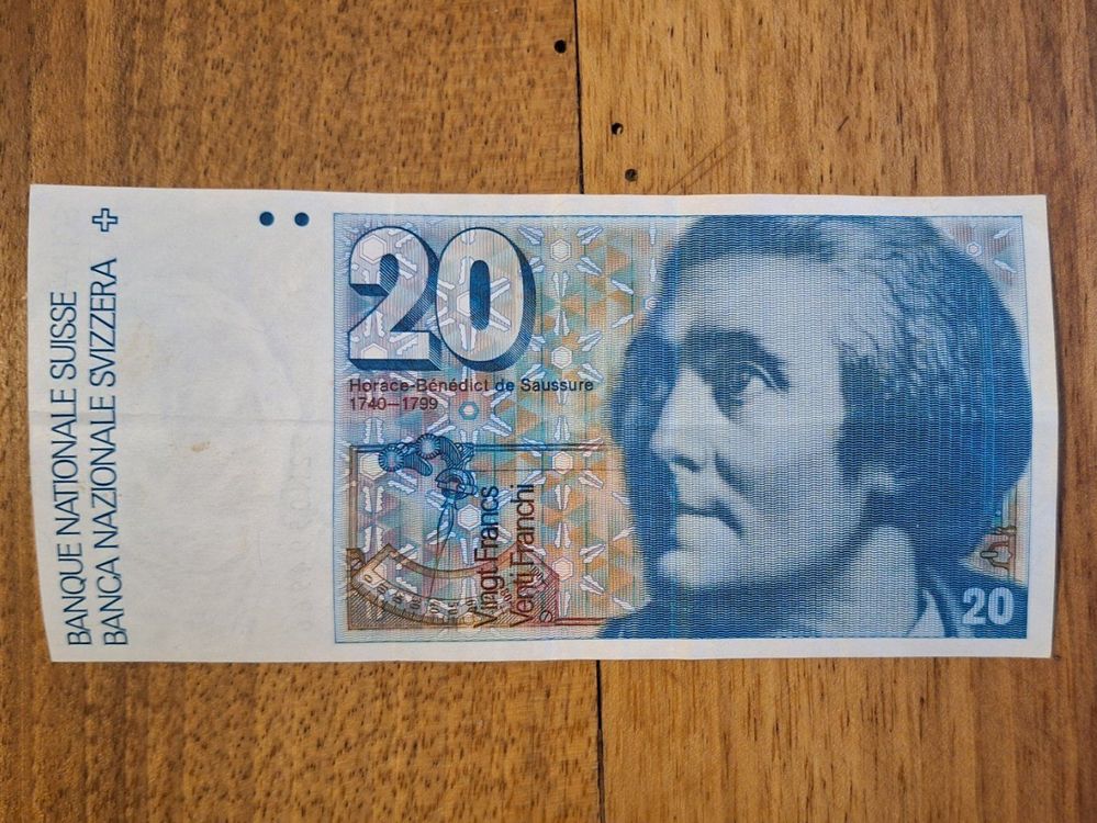Alte 20.- Franken Banknote Schweiz (6. Banknotenserie) (Gebraucht) in ...