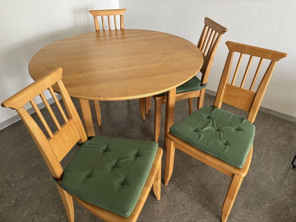 Round Dining Table Set (4 Chairs) | Kaufen auf Ricardo Round Dining Table Set (4 Chairs) | Kaufen auf Ricardo