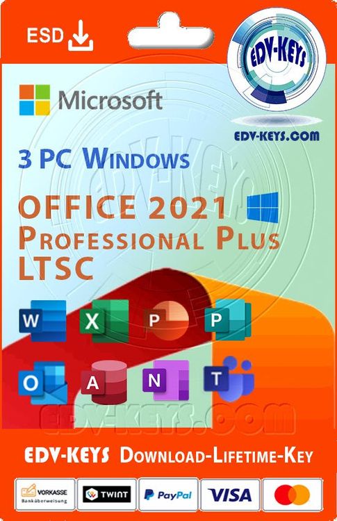 Microsoft Office 2021 Professional Plus 3 PC Lifetime (Gebraucht) in ...