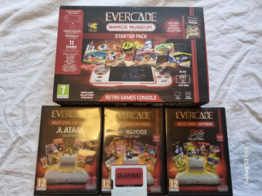 Evercade Handheld Starter Pack inkl. 3 Cartridges und EverSD (Gebraucht ...