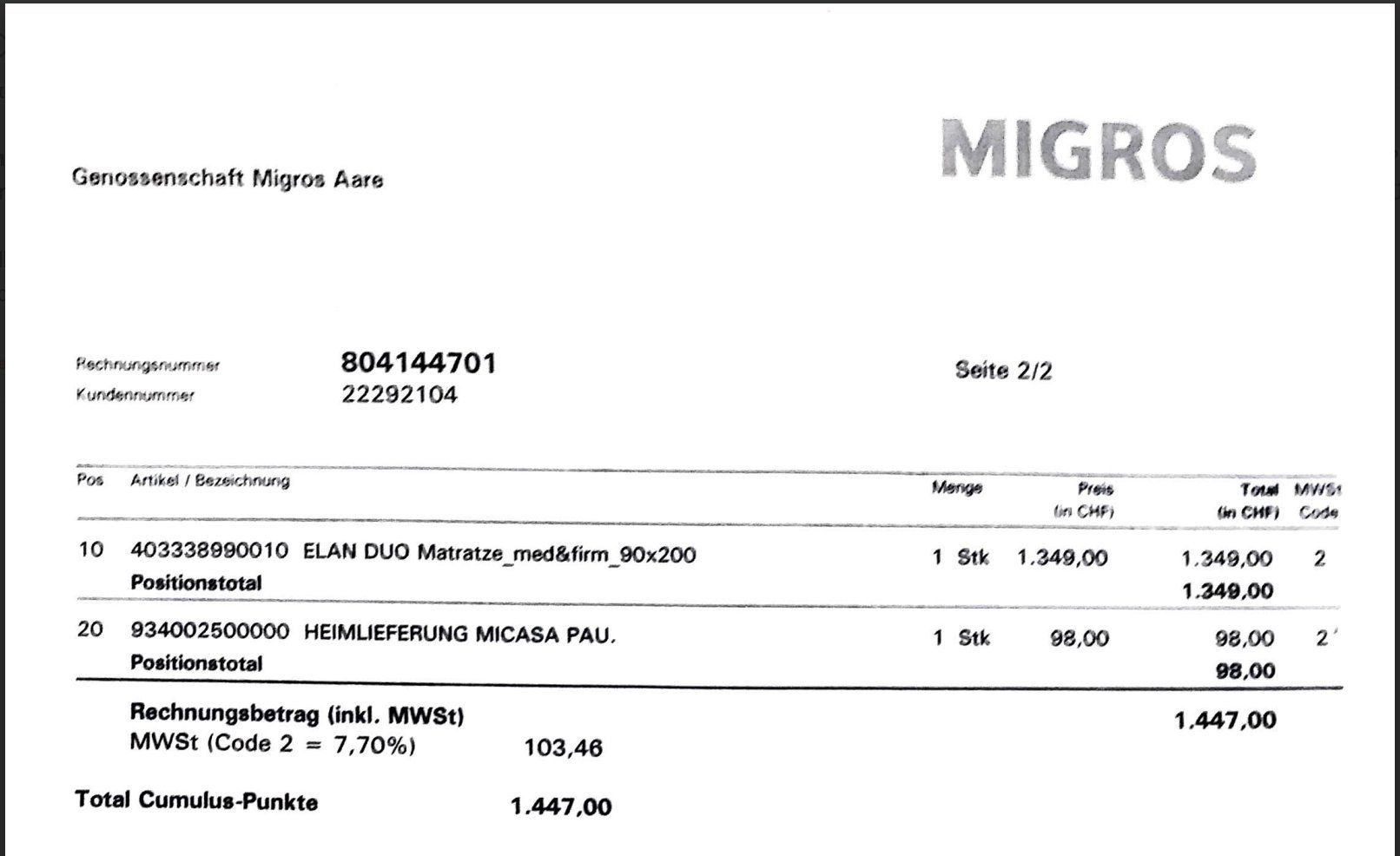 Matratze Robusta Elan Duo med&firm 90*200 neu. Neupreis 1349 (Neu (gemäss Beschreibung)) in ...