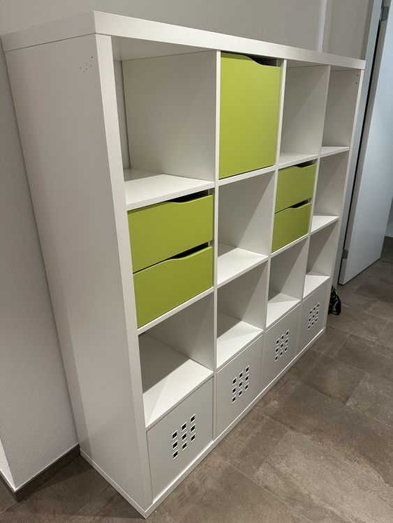 Ikea Kallax 4x4 mit Lekman Boxen, Schubladen und Tür (Gebraucht) in Rafz für CHF 80 – nur ...
