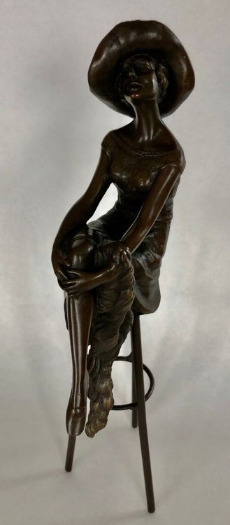 Dimitri H. Chiparus (Romania) 1886-1947 Lady auf Barstuhl (Gebraucht ...