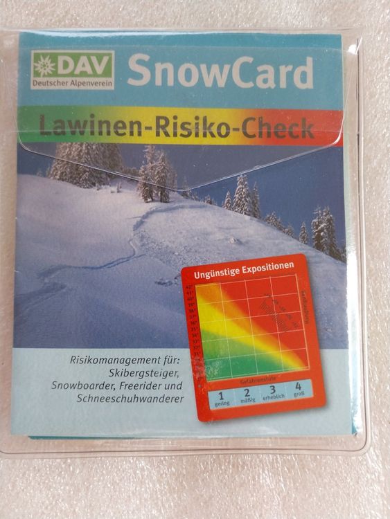 SnowCard Lawinen-Risiko-Check (Messkarte) (Neu (gemäss Beschreibung ...