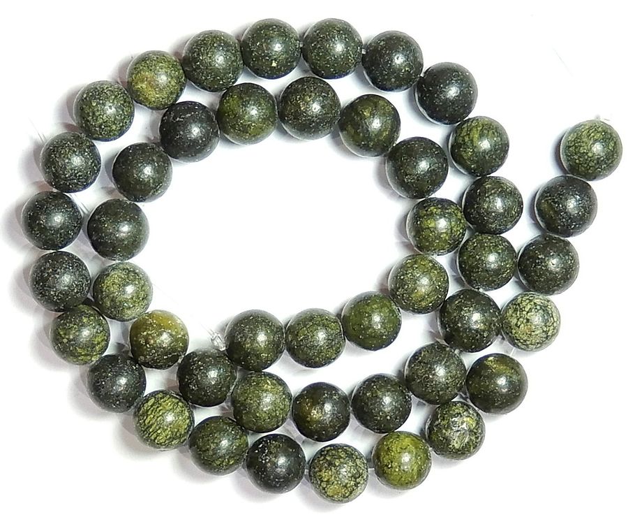 1 Strang echte rare tolle russische Serpentin Perlen 8 mm (Neu (gemäss ...