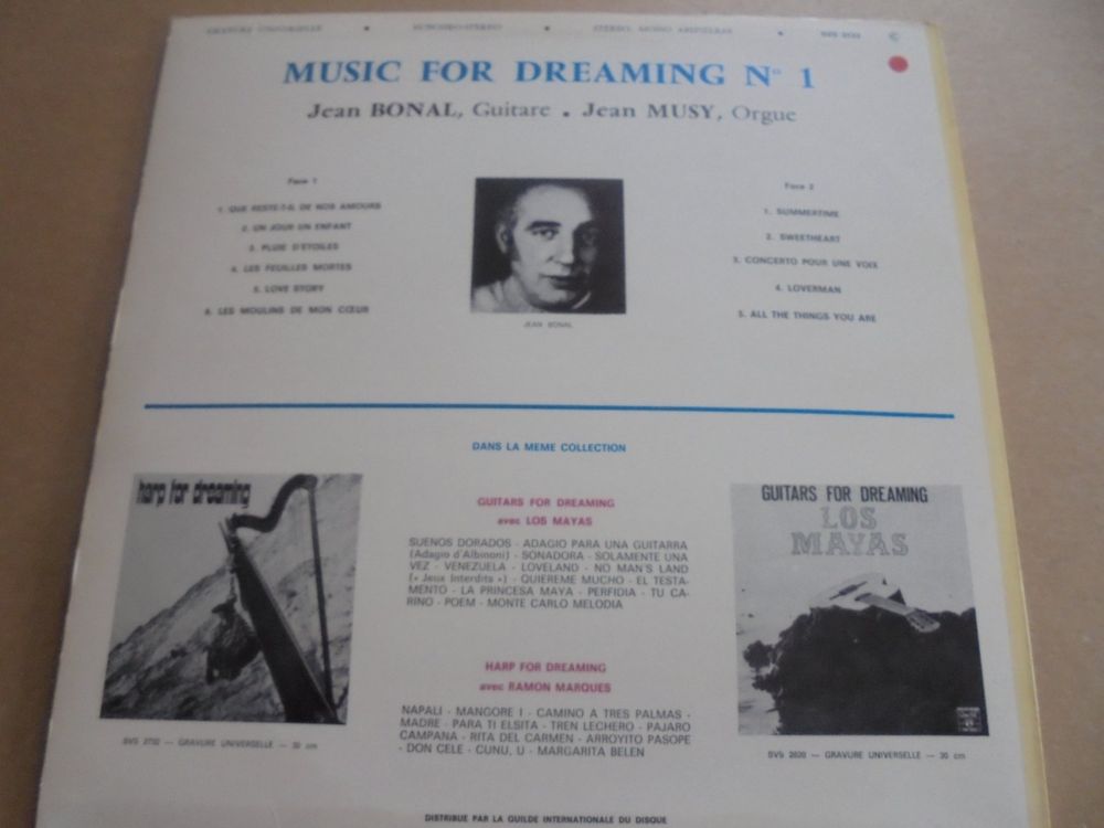" Music for Dreaming " Jean Bonal ( Jazz guitar ) LP France (Gebraucht ...