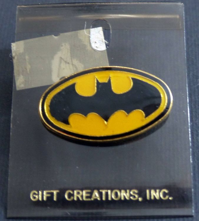 BATMAN LOGO METAL PIN BADGE DC COMICS GIFT CREATIONS 1988 (Neu (gemäss ...