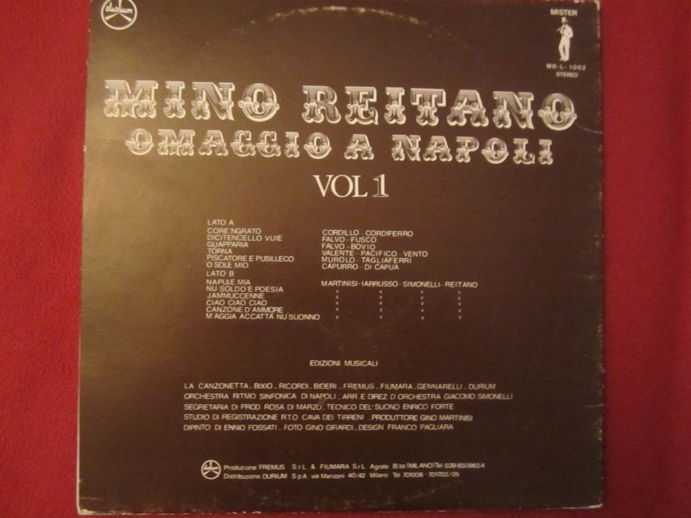 ITALIENISCH LP: MINO REITANO-OMAGGIO A NAPOLI!!! | Acheter sur Ricardo
