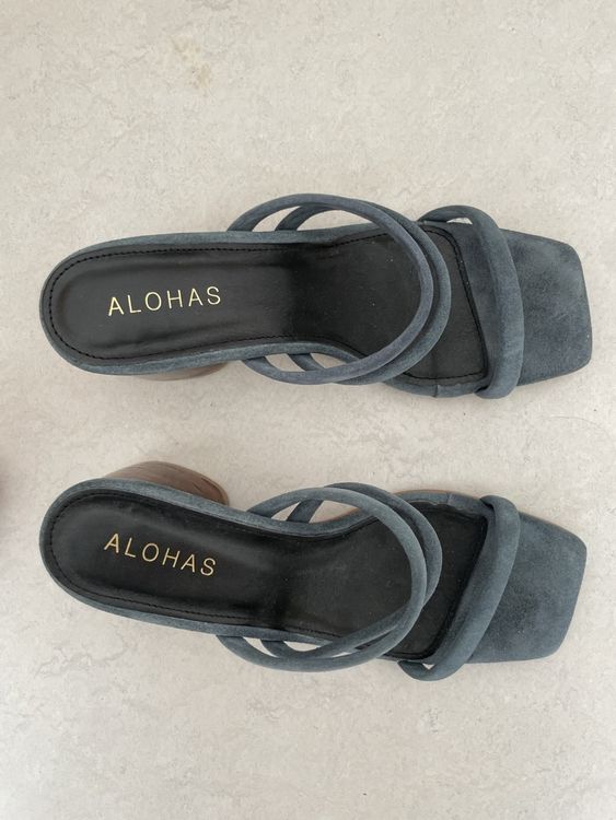 Grey suede summer mules / Sommer MULES AUS GRAUEM WILDLEDER | Kaufen ...