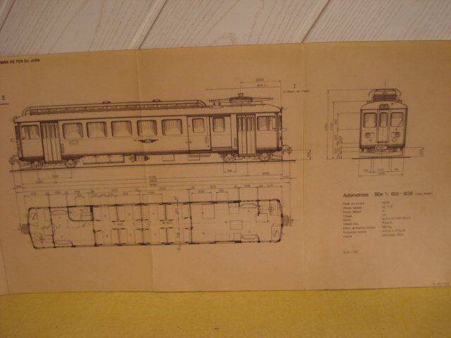 CJ - BDe 4/4 - 601 bis 608 - Plan 3A4 (Gebraucht) in Biel/Bienne für ...