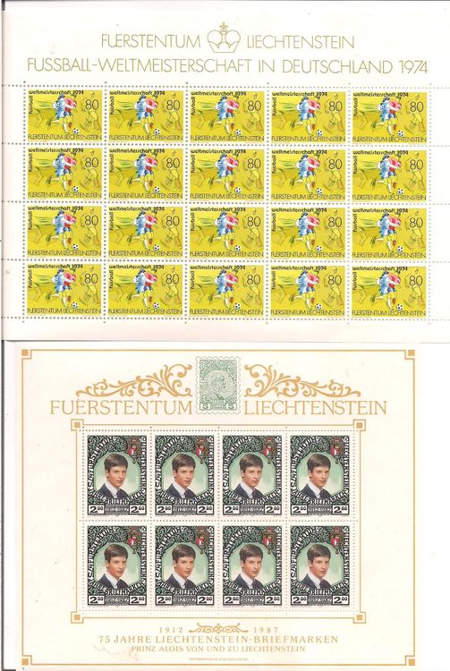 Fürstentum Liechtenstein: Bögen und Blöcke, sehr schönes Lot (Gebraucht) in Horgen für CHF 3 ...