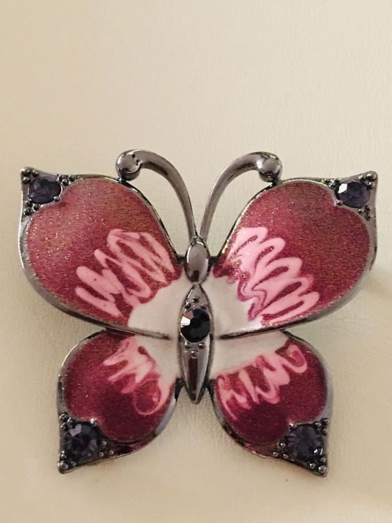 Grosse Schmetterling Brosche. Emailliert | Kaufen auf Ricardo