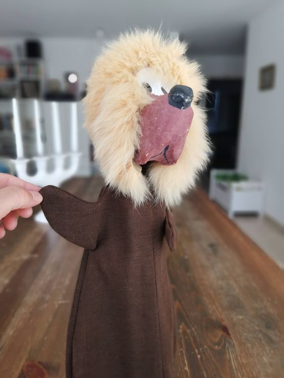 Classic Hand Puppet Dog with Fur, Vintage Papier Mache (Gebraucht) in ...