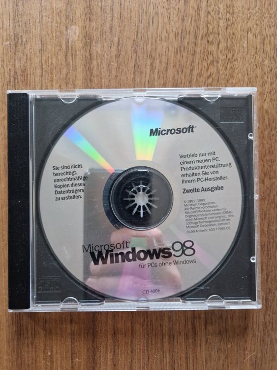 CD Windows 98 + Handbuch Erste Schritte mit Windows 98 | Kaufen auf Ricardo
