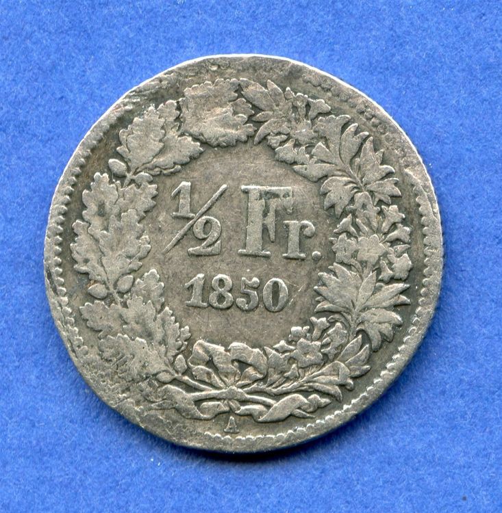 (098) 1/2 Franken 1850 Original Silber (Gebraucht) in Rüthi (Rheintal) für CHF 55 – mit ...