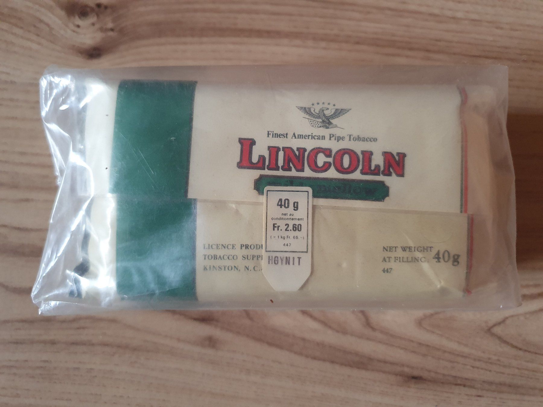 5 x 40g LINCOLN Tabak (80er Jahre, vakuumiert/ungeöffnet) (Neu und ...