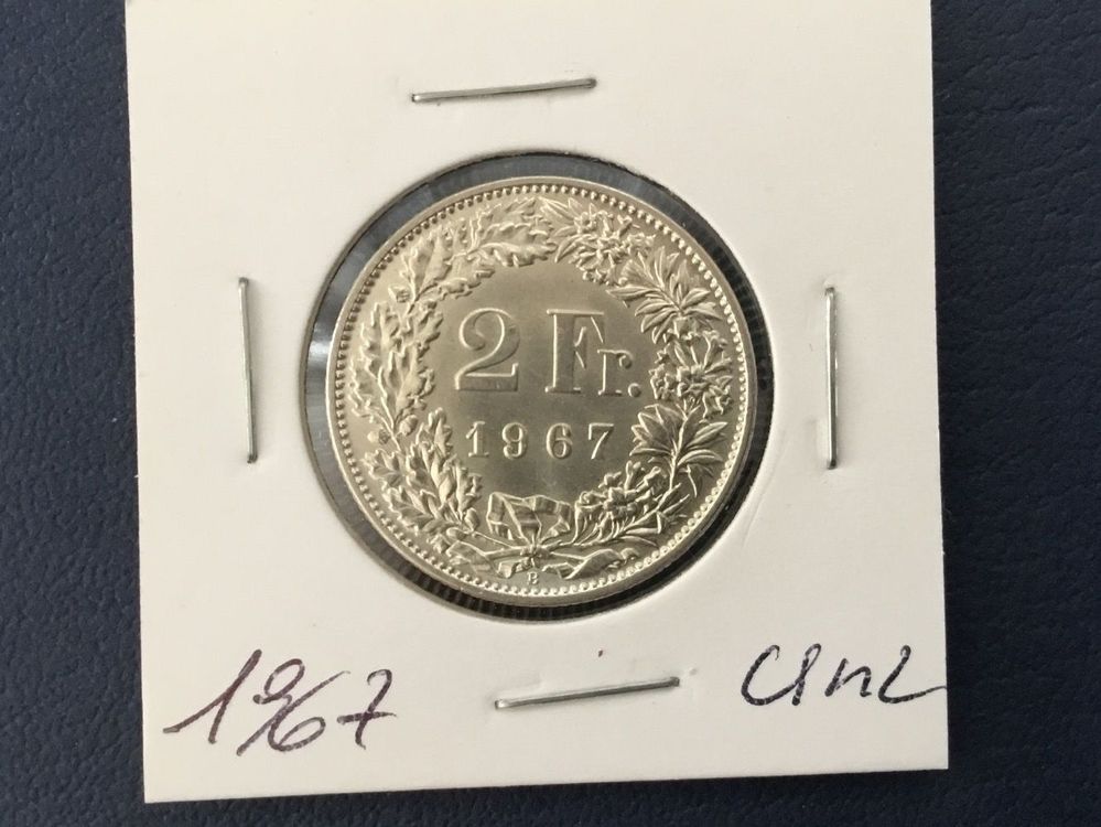 Sehr schöne unzirkuliert 2 Franken 1967 (Neu (gemäss Beschreibung)) in St. Margrethen SG für CHF ...