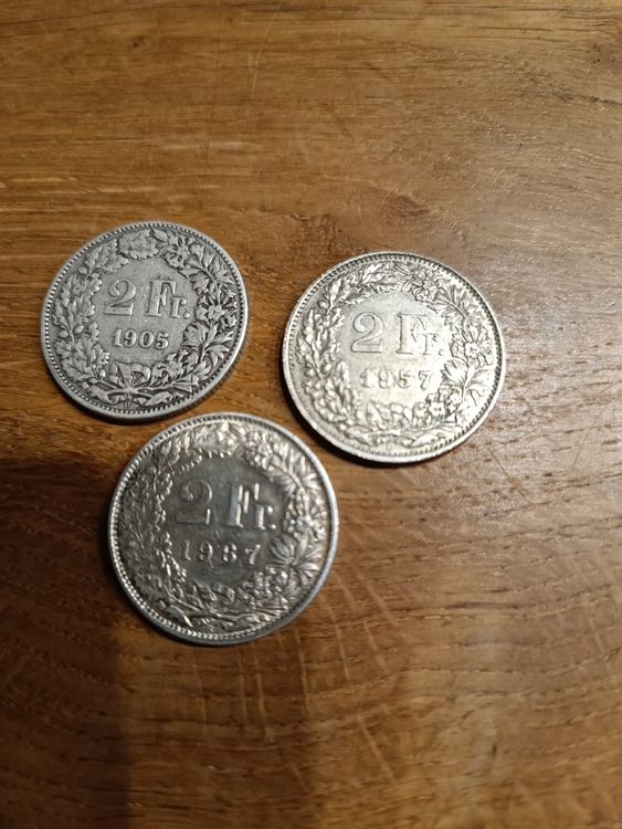 2 Franken von 1905/1957/1967 Silber (Gebraucht) in Würenlingen für CHF 21 – mit Lieferung auf ...