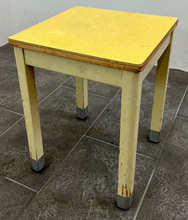 Mid Century Holz Hocker Taburett Kelko Gelb | Kaufen auf Ricardo