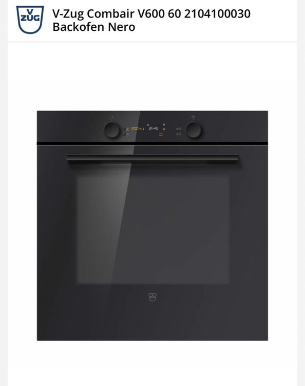 V-Zug Combair V600 60 2104100030 Backofen Nero EU Norm 60,er (Neu und ...