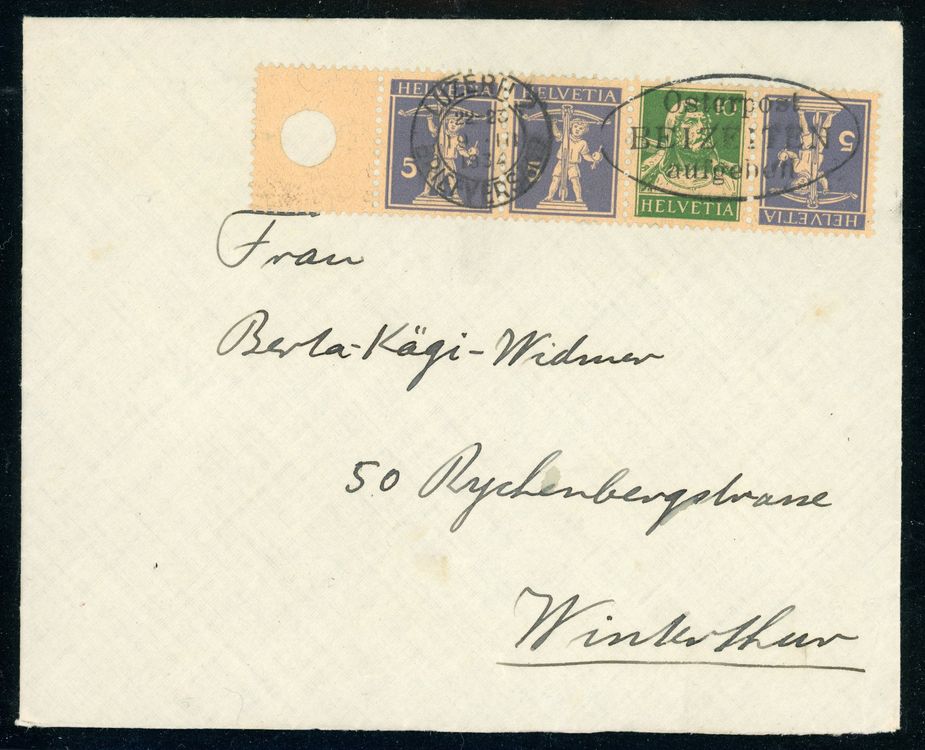 Beleg KZS: K21 / Z10 Luzern-Winterthur, 1934 | Kaufen auf Ricardo