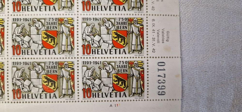 BRIEFMARKEN BOGEN 750 JAHRE BERN | Kaufen auf Ricardo