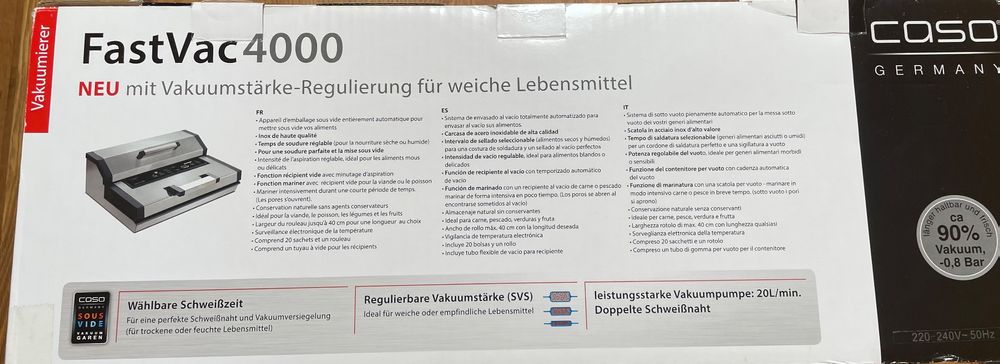 Caso Vakuumiergerät Fast Vac 4000 | Kaufen auf Ricardo
