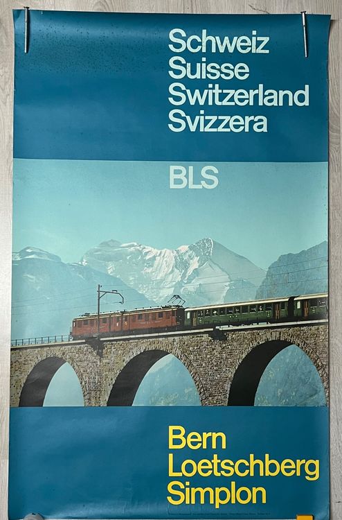 Plakat BLS Bern Lötschberg Simplon Bahn 1963 (Gebraucht) in Vaduz für ...