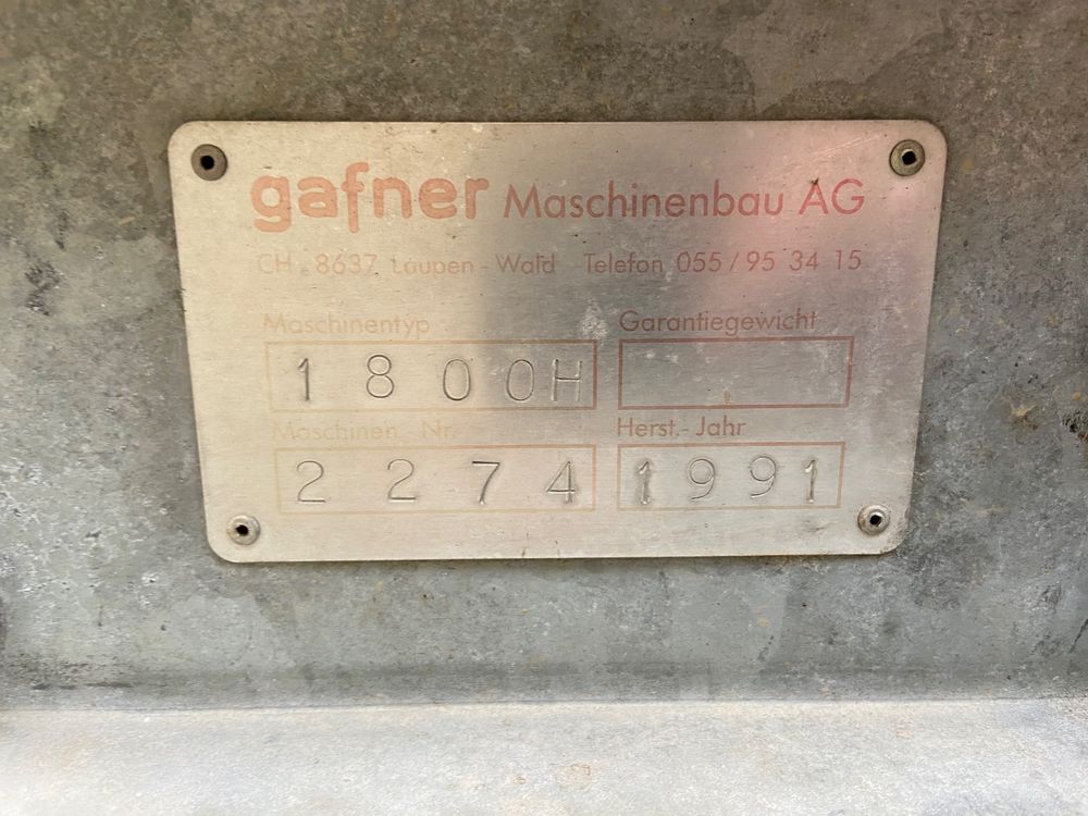 Gafner 1800H Mistzetter (Gebraucht) in Serneus für CHF 800 – nur ...
