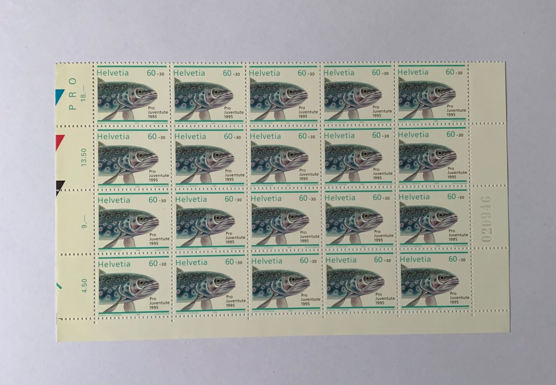 Pro Juventute 1995 Weihnachten / 4 Bogenteile postfrisch (Neu (gemäss ...