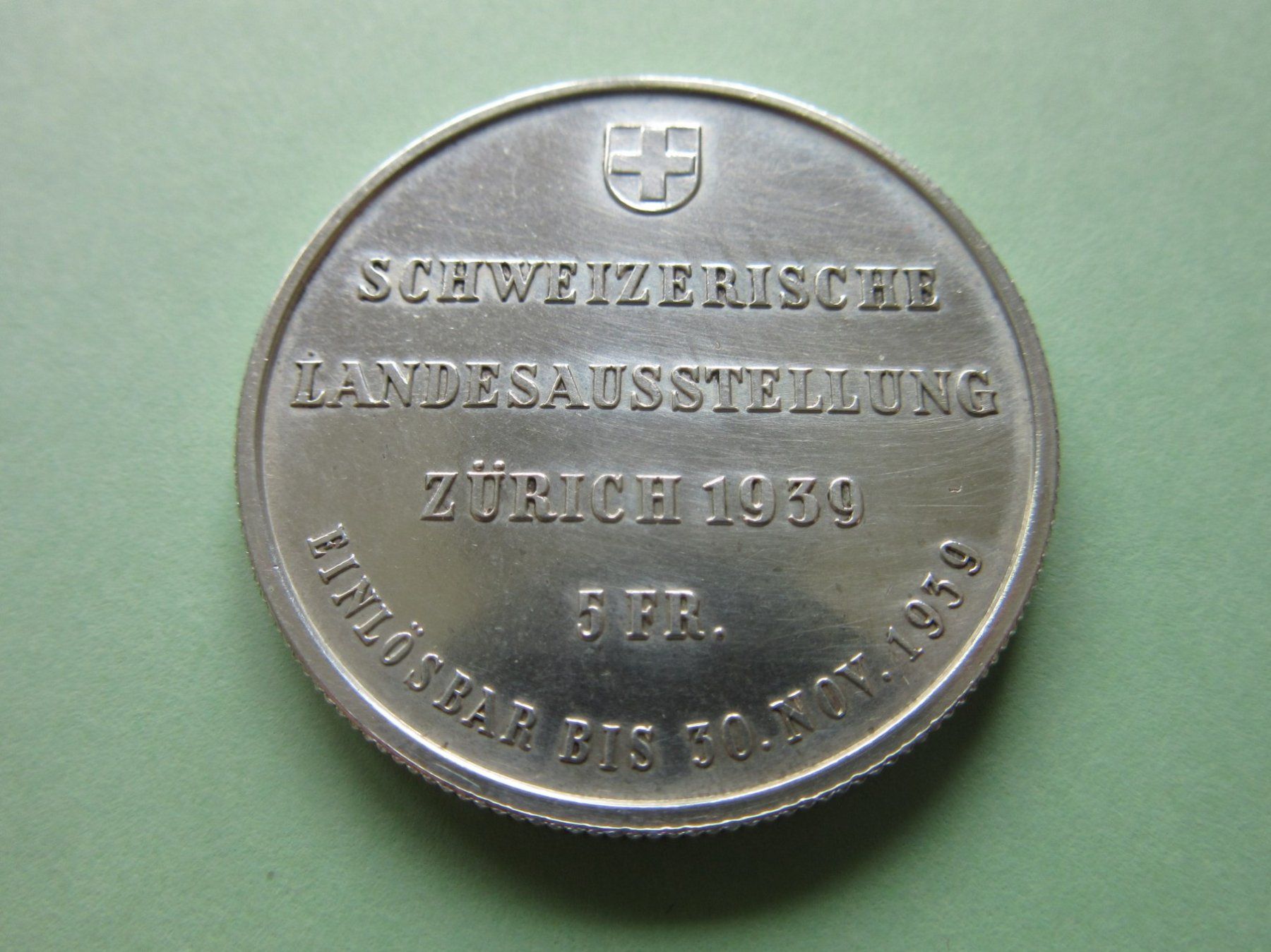 Gedenkmünze 5 Franken 1939 (Silber 835 - 19,5 Gramm) (Gebraucht) in ...