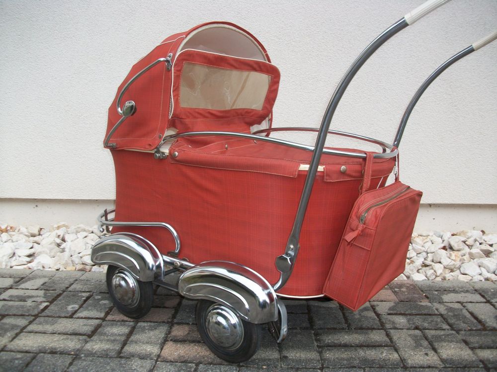50er Jahre Kinderwagen Vintage Oldtimer Mid Century Chrom (Gebraucht ...