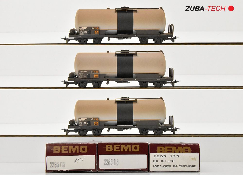 Bemo 3x Kesselwagen der RhB H0m GS mit OVP | Kaufen auf Ricardo