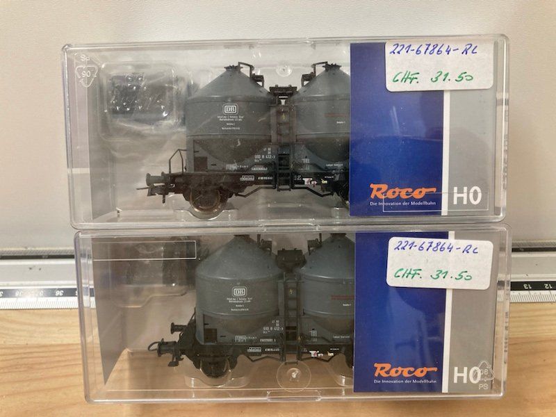 2er Set Roco H0 67864 Silowagen der DB (Neu und originalverpackt) in ...