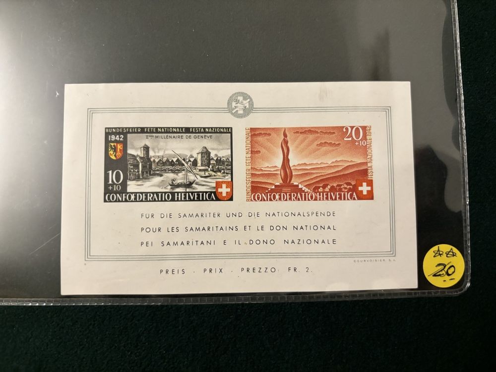 PRO Patria Bundesferierblock 1942 Postfeisch | Kaufen auf Ricardo