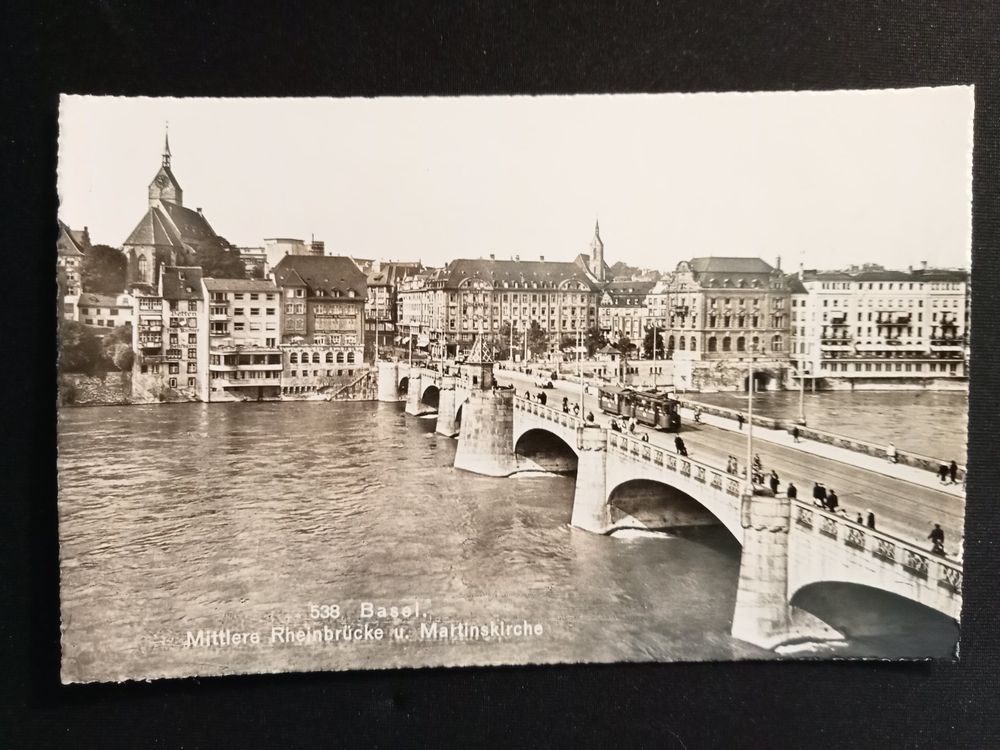 Basel Mittlere Rheinbrücke und Martinskirche | Kaufen auf Ricardo