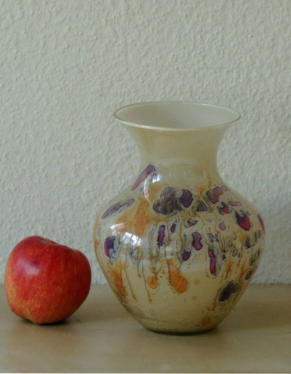 Vase vintage en verre peint à la main, Simron, Israël, 1970s (Gebraucht ...