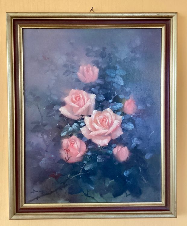 Ölgemälde mit Rosen | Kaufen auf Ricardo