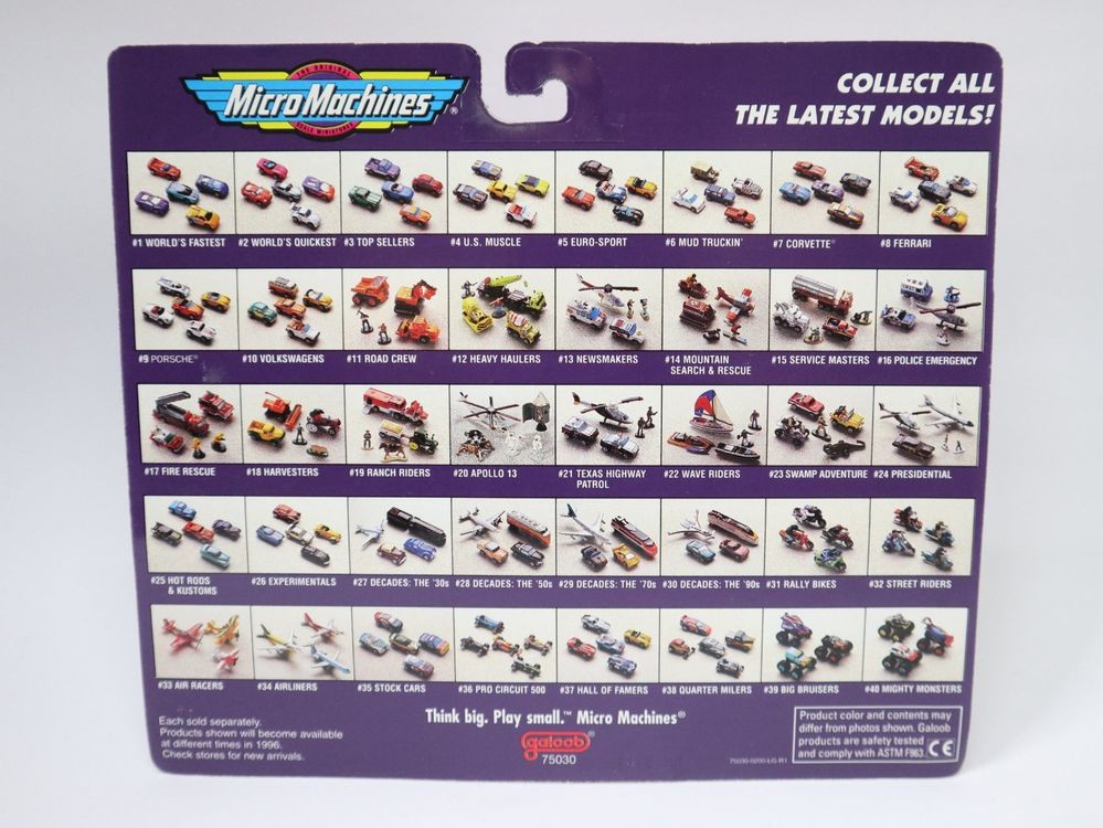 1996 Micro Machines Top Mazda Miata Datsun 240Z Mustang VW (Neu und ...
