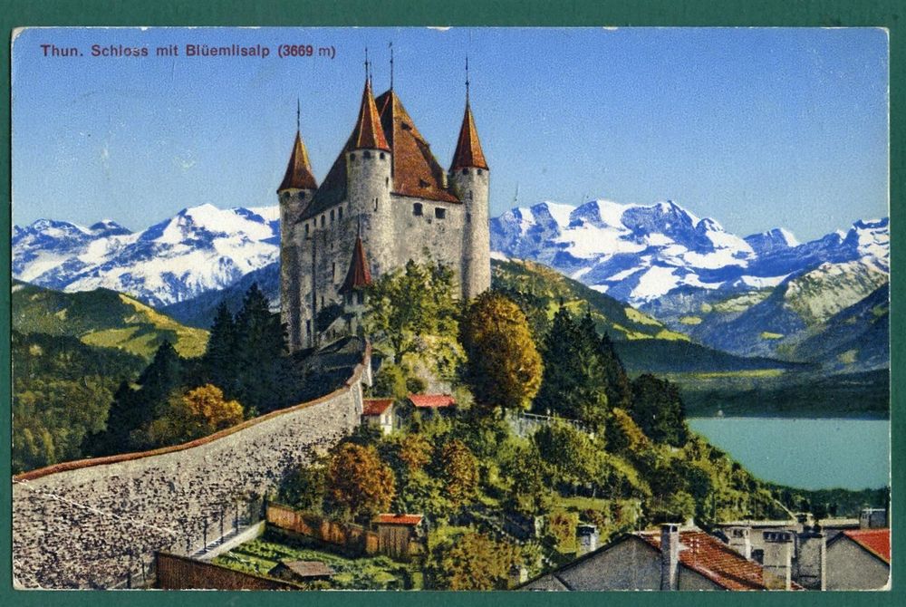 Thun, Schloss mit Stadtmauer, 1951 (Gebraucht) in Sargans für CHF 1 – mit Lieferung auf Ricardo ...