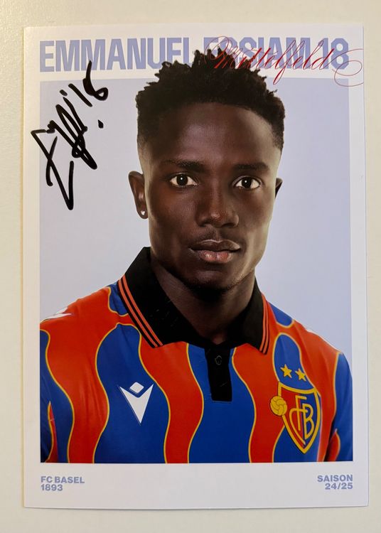 Signierte Autogramm- Sammlerkarte Emmanuel Essiam FC Basel (Neu (gemäss Beschreibung)) in Basel ...