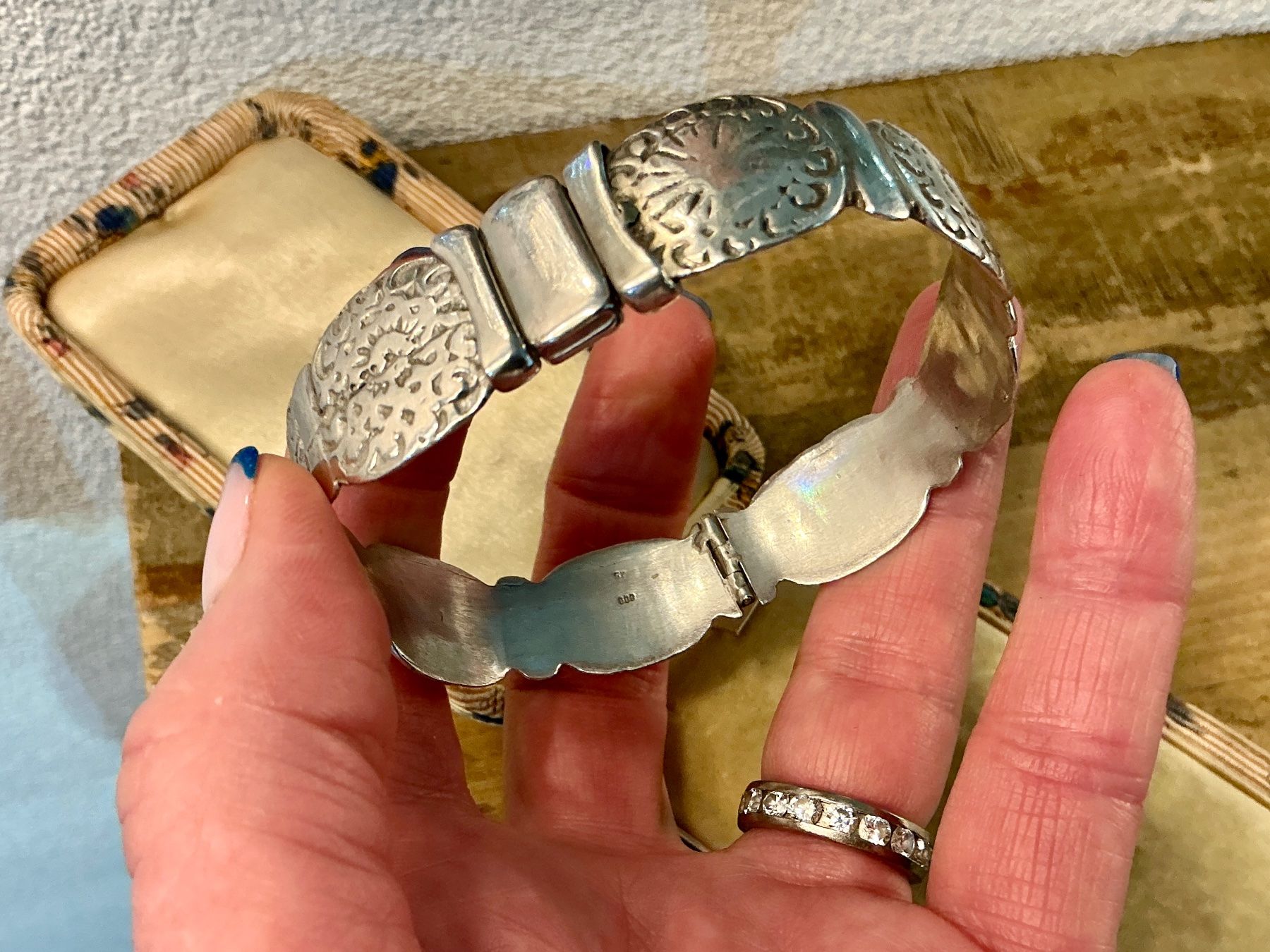 JUGENDSTIL ARMBAND MASSIV SILBER 800-ER UM 1900, 54,64 GR (Gebraucht ...