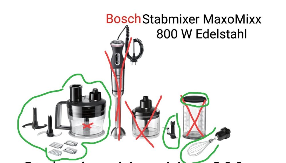 Zubehör für Bosh Stabmixer MaxoMixx 800 W Edelstahl | Kaufen auf Ricardo