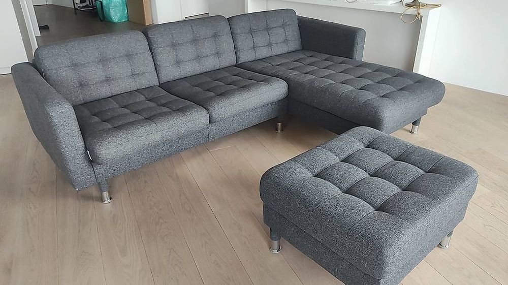Ikea Landskrona Sofa mit Hocker in gunnared dunkelgrau (Gebraucht) in ...